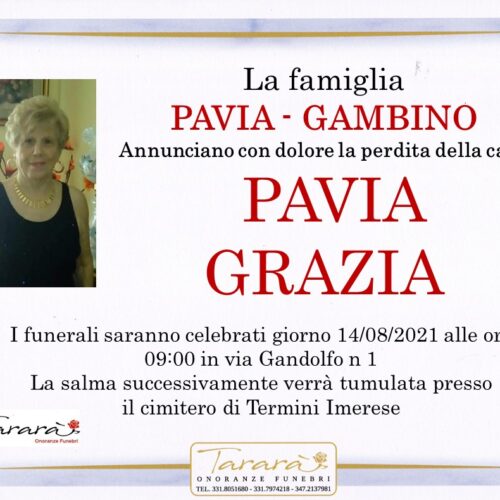 Pavia Grazia - Tararà Onoranze Funebri
